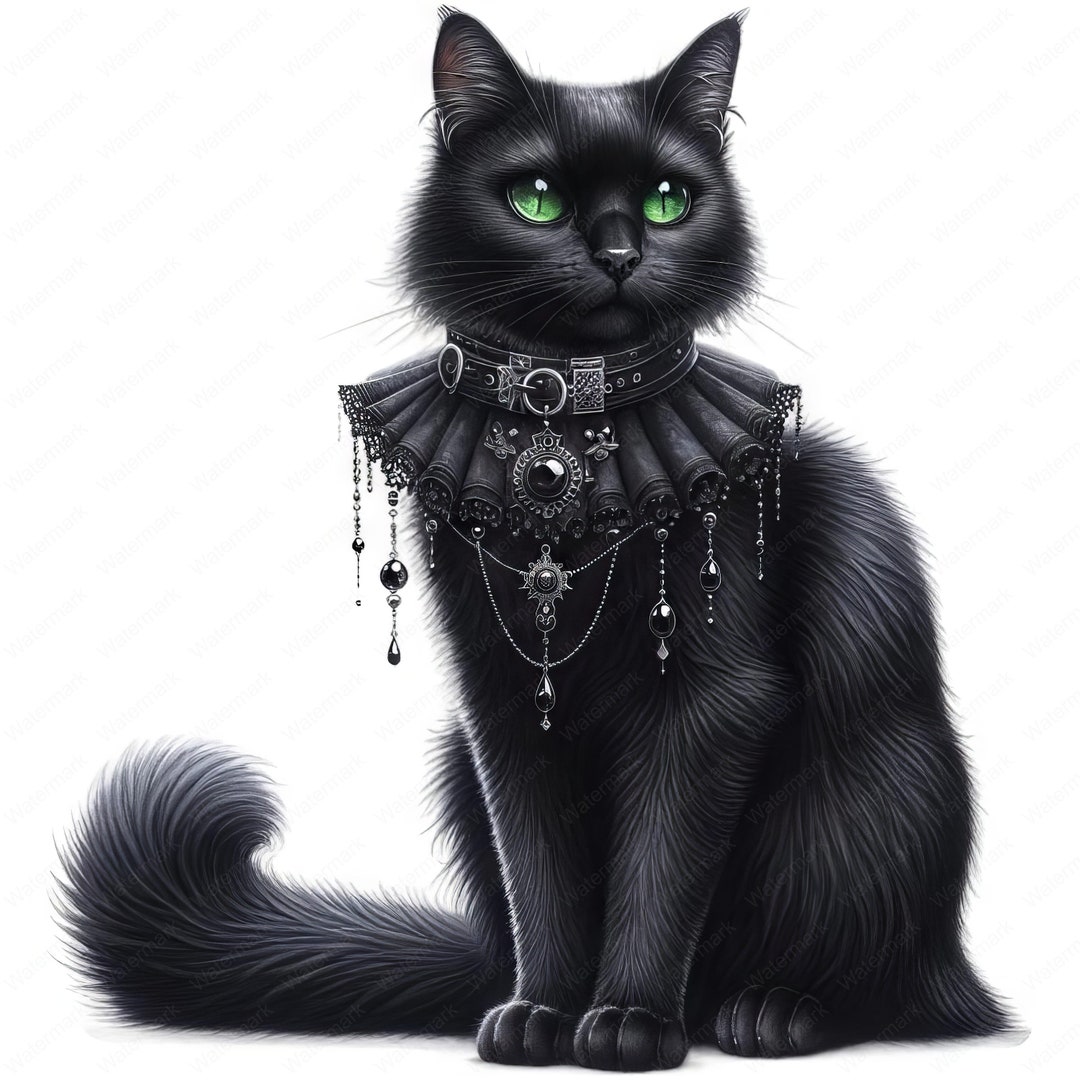 Gothic Cat Clipart: Dark Fantasy Art Printables (commercial Use ...