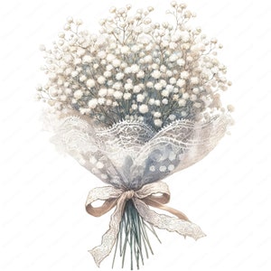 Baby Breath Bouquet Clipart: Floral Lace Design (digital Download) - Etsy