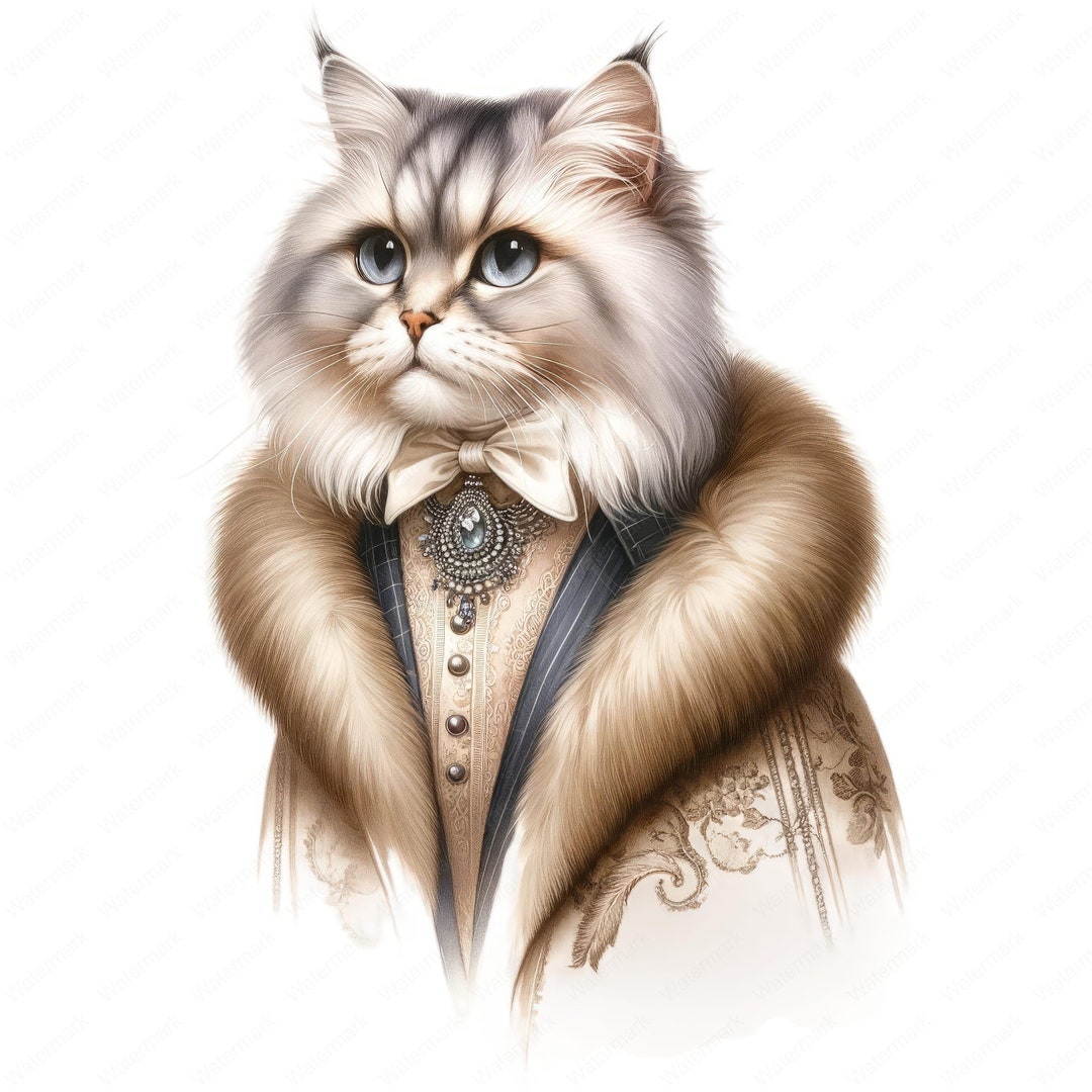 Lady Cat Clipart | Elegant Lady Cat Clipart Bundle | 10 High-quality ...