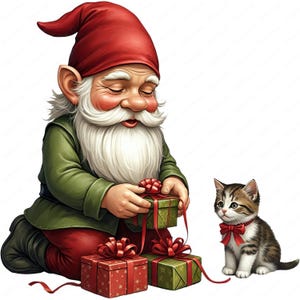 Gnome and Animal Christmas Clipart Bundle (digital Download) - Etsy