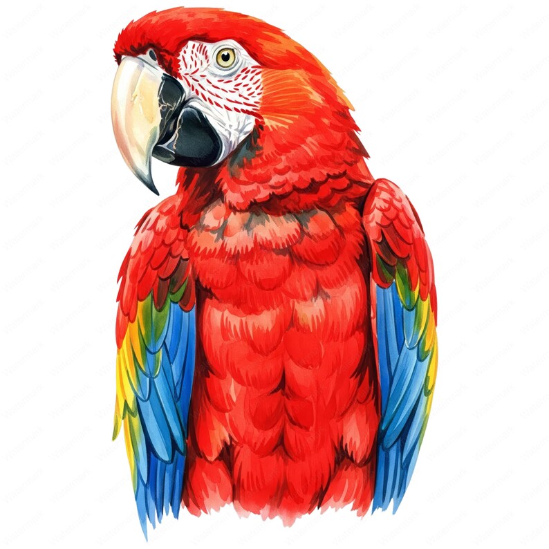Scarlet Macaw Clipart, Tropical Parrot PNG, 10 High Res Designs ...