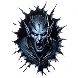 Enraged Dark Elf Clipart Bundle: Fantasy Art Printables (digital ...