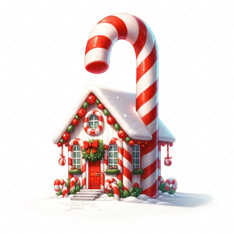 Candy Cane House Clipart Bundle: Gingerbread Art (digital Download) - Etsy
