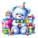 Teddy Bear Birthday Clipart Clipart Bundle 10 Adorable Designs Birthday ...