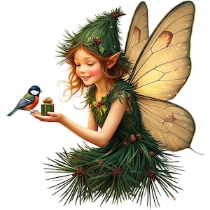 Pine Fairy Clipart | Christmas Pine Fairy Clipart Bundle | 10 High ...