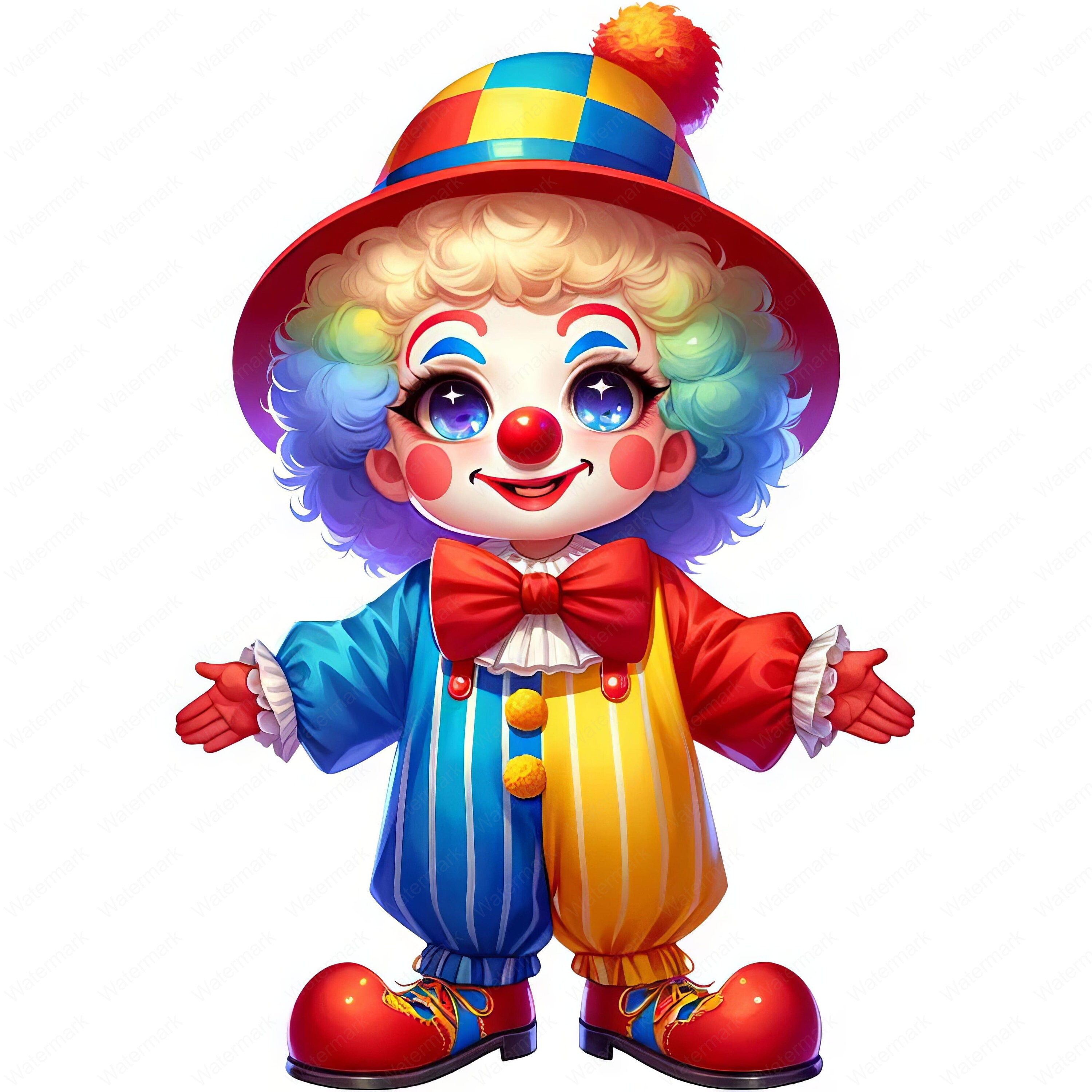 Cute Clown Clipart Bundle | Circus Art Printables (digital Download) - Etsy