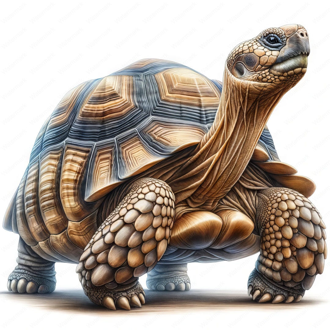 Realistic Tortoise Clipart Bundle: Reptile Art Printables (digital ...