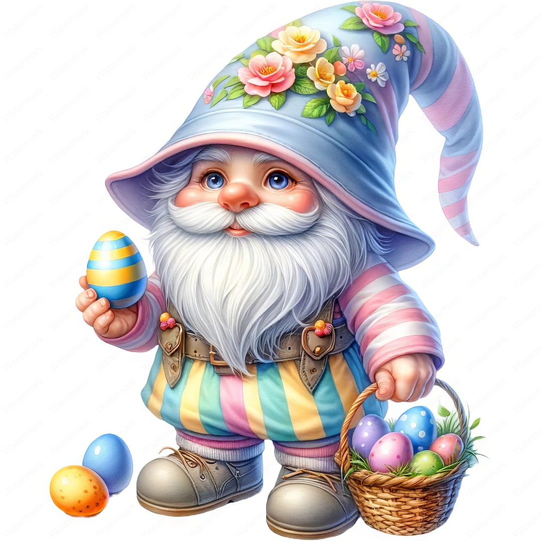 Easter Gnome Clipart Bundle: Cheerful Spring Designs (digital Download ...