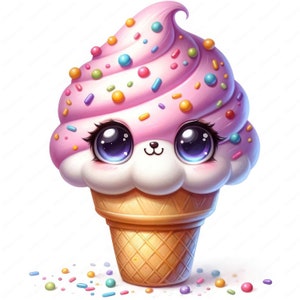 Sprinkles Ice Cream Cone Clipart | Cute Ice Cream Clipart Bundle | 10 ...
