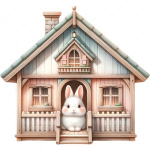 Bunny House Clipart | Cozy Bunny House Clipart Bundle | 10 High-quality ...