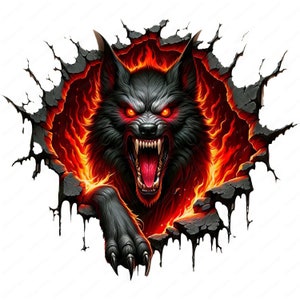 Terrifying Hellhound Clipart Bundle: Dark Fantasy Art (digital Download ...