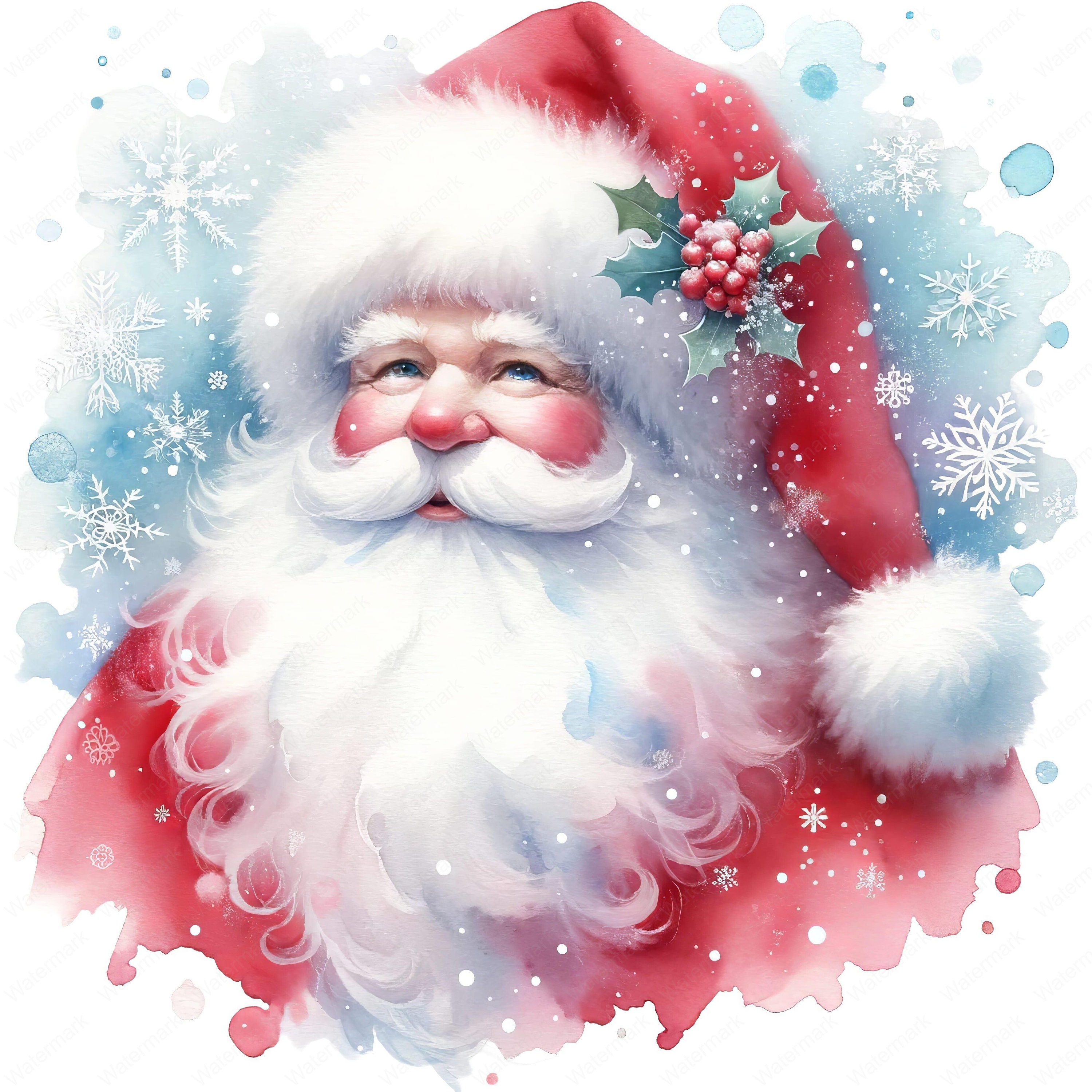 Festive Santa Clipart Bundle: 10 Holiday Designs (commercial Use ...
