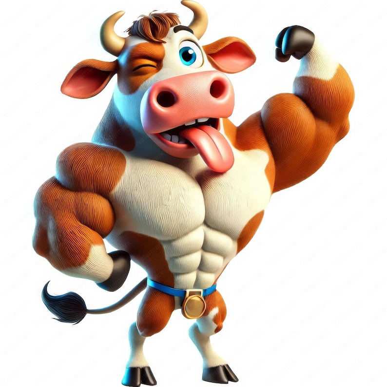 Muscular Cow Clipart Bundle: Fitness Animal Art (digital Download) - Etsy