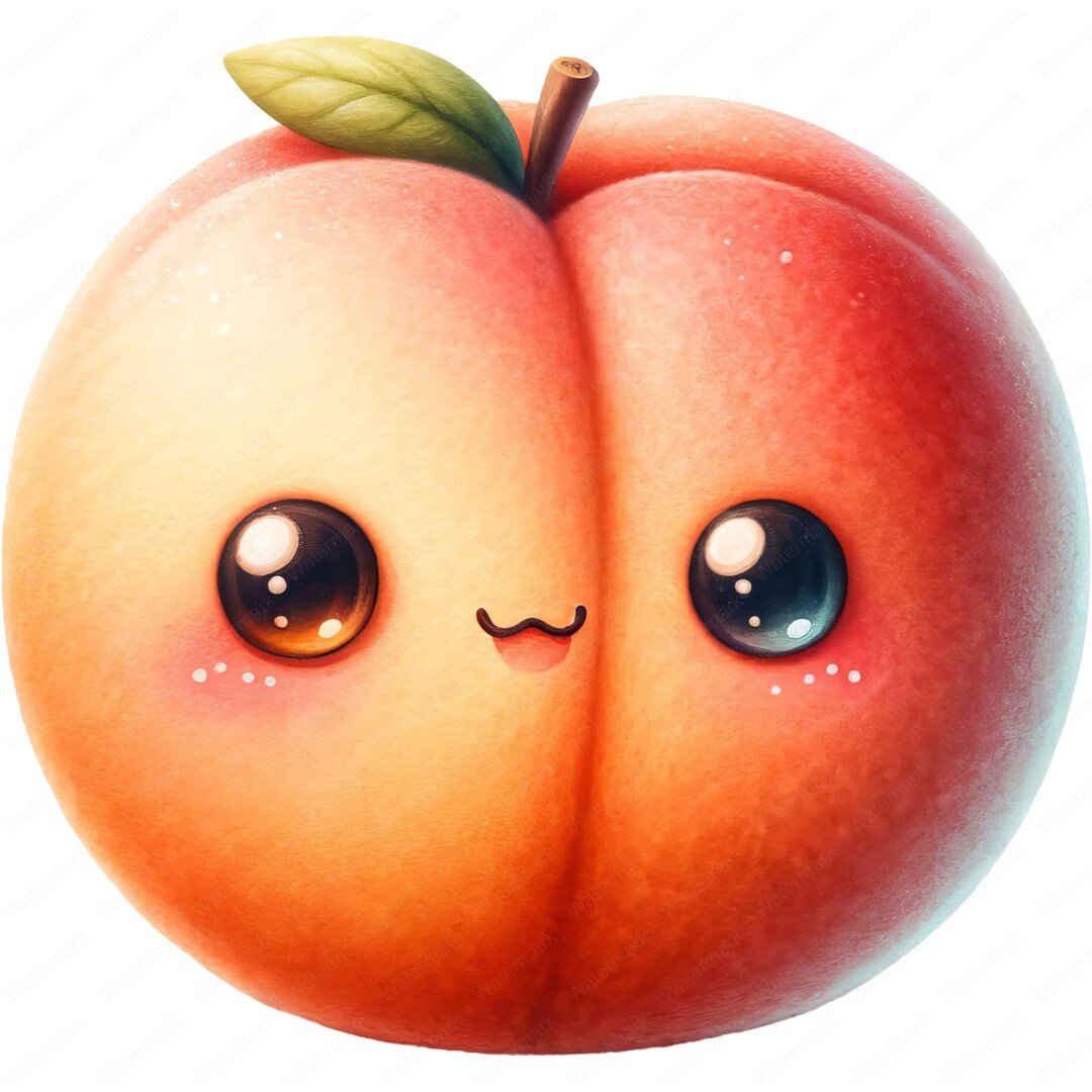 Cute Peach Clipart | Sweet Cute Peach Clipart Bundle | 10 High-quality ...