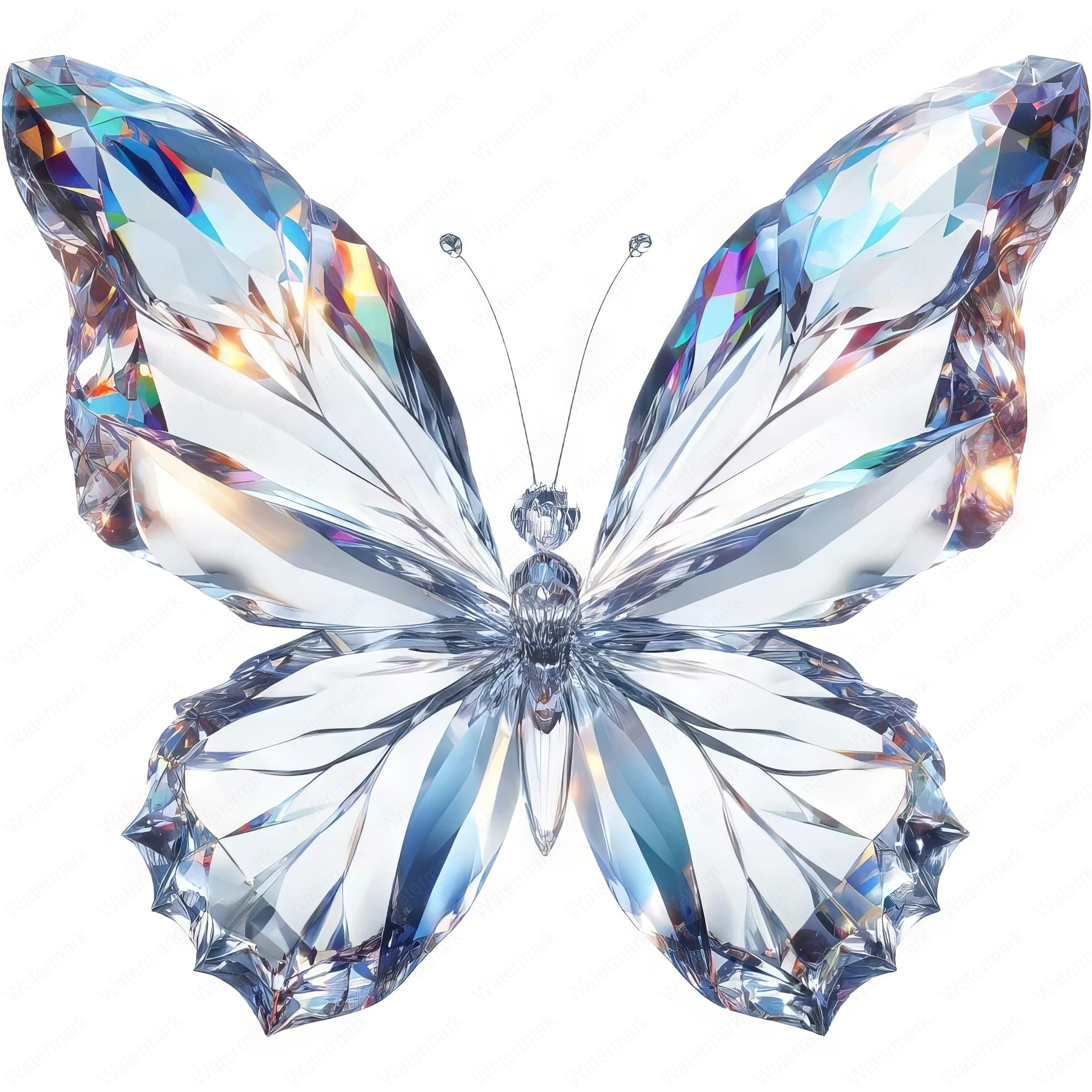 Crystal Butterfly Clipart Bundle: Sparkling Gemstone Designs (digital ...