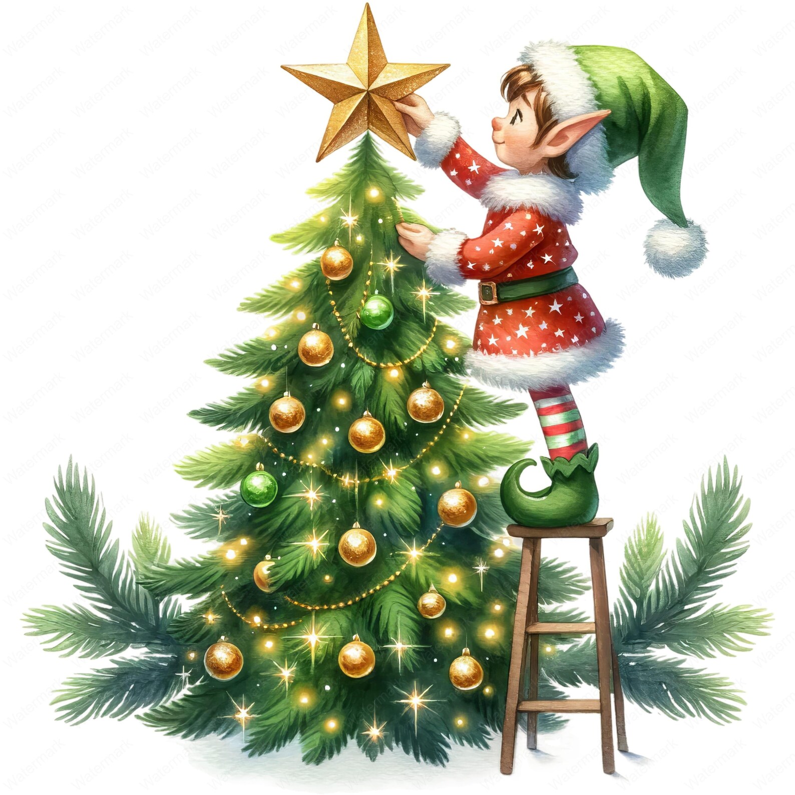Christmas Elf Clipart Bundle: Holiday Art, Commercial Use (digital ...