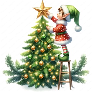 Christmas Elf Clipart Bundle: Holiday Art, Commercial Use (digital ...