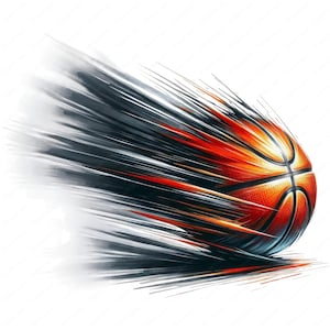 Dynamic Basketball Clipart Set | Sports Art Printables (digital ...