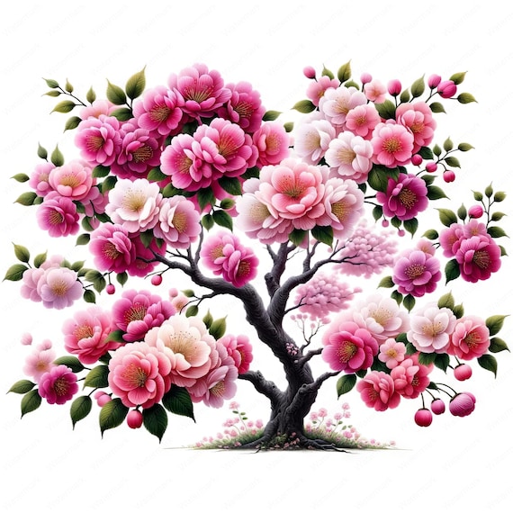 Clipart Di Albero Di Ciliegio In Fiore Alberi Di Ciliegio Vettoriali,