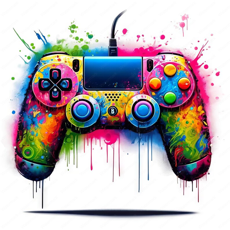 Colorful Gaming Controller Clipart | High-quality PNG JPG (digital ...