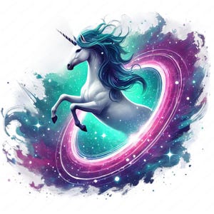 Galaxy Unicorn Clipart Bundle: Mystical Cosmic Art (digital Download ...