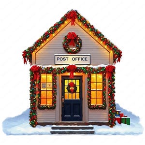 Christmas Post Office Clipart Bundle: Festive Winter Art (digital ...