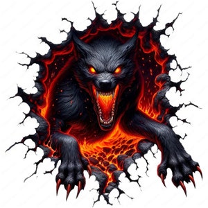 Terrifying Hellhound Clipart Bundle: Dark Fantasy Art (digital Download ...