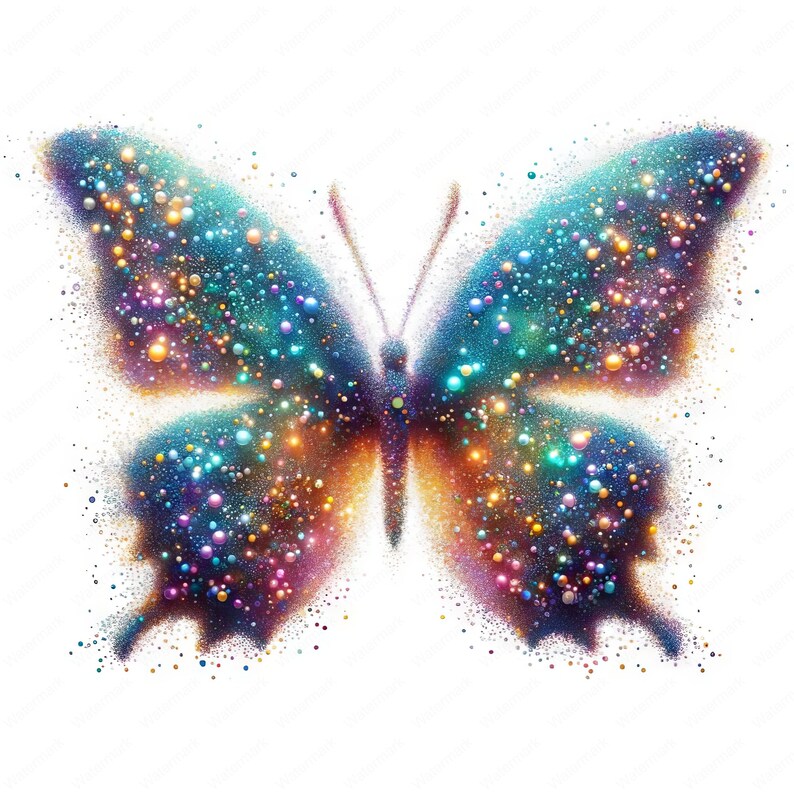 Ethereal Quantum Butterfly Clipart: Cosmic Art Designs (digital ...