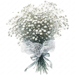 Baby Breath Bouquet Clipart: Floral Lace Design (digital Download) - Etsy
