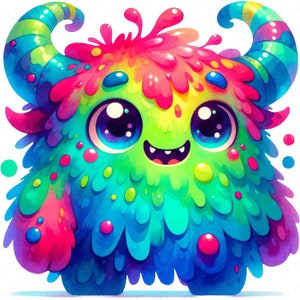 Colorful Monster Clipart Bundle: Fantasy Art, Digital Prints ...