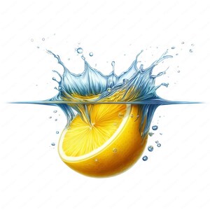 Lemon Clipart | Vivid Elegant Lemon Splash Clipart Bundle | 10 High ...