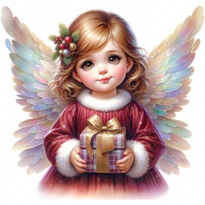 Cute Christmas Angel Clipart Bundle | Holiday Designs (digital Download ...