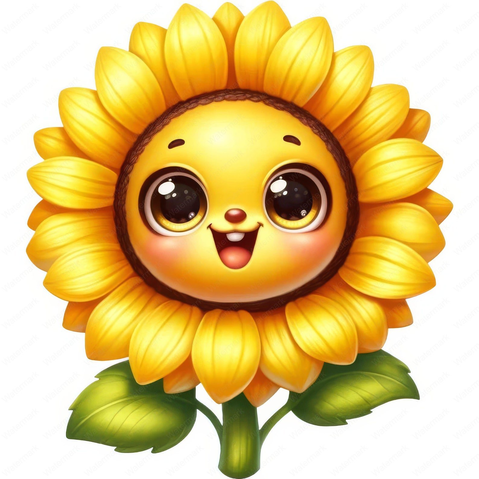 Sunflower Smiley Face Clipart Bundle | Cheerful Flower Art (digital ...