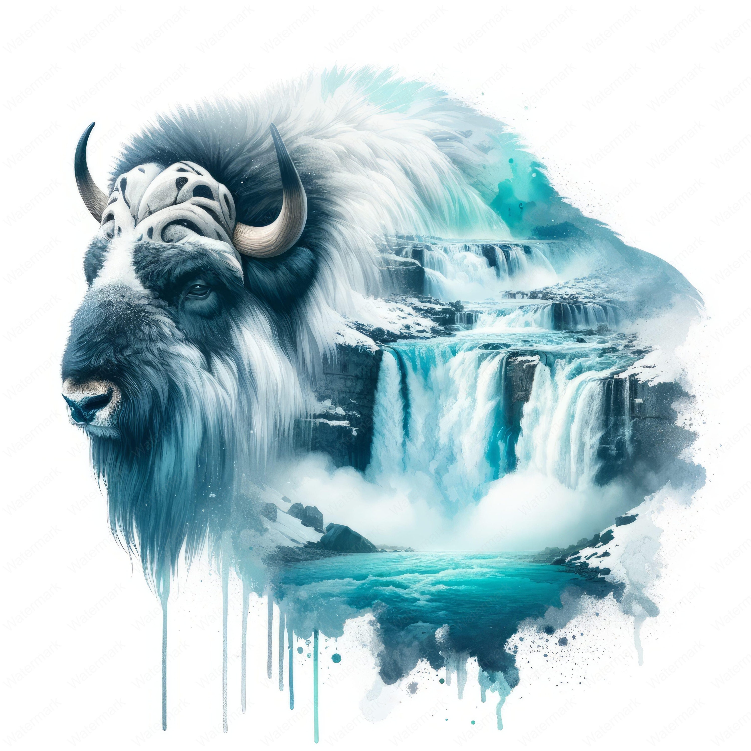 Wild Muskox Clipart Bundle: Arctic Animal Designs (digital Download ...