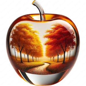 Autumn Apple Clipart | Vibrant Fall Apple Clipart Bundle | 10 High ...