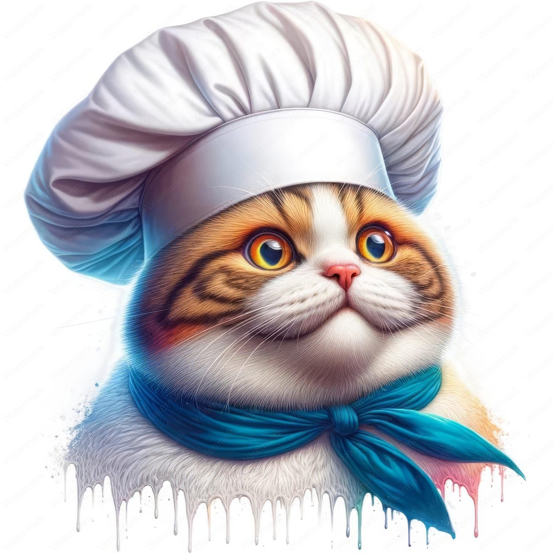 Cat Chef Clipart Adorable Cat Chef Clipart Bundle 10 High-quality ...