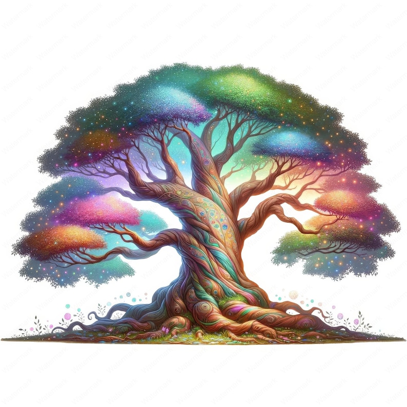 Enchanted Magic Tree Clipart Bundle: Fantasy Art Printables (digital ...