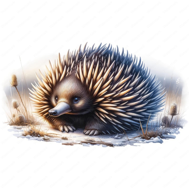 Echidna Clipart Bundle | Realistic Wildlife Art, Commercial Use ...