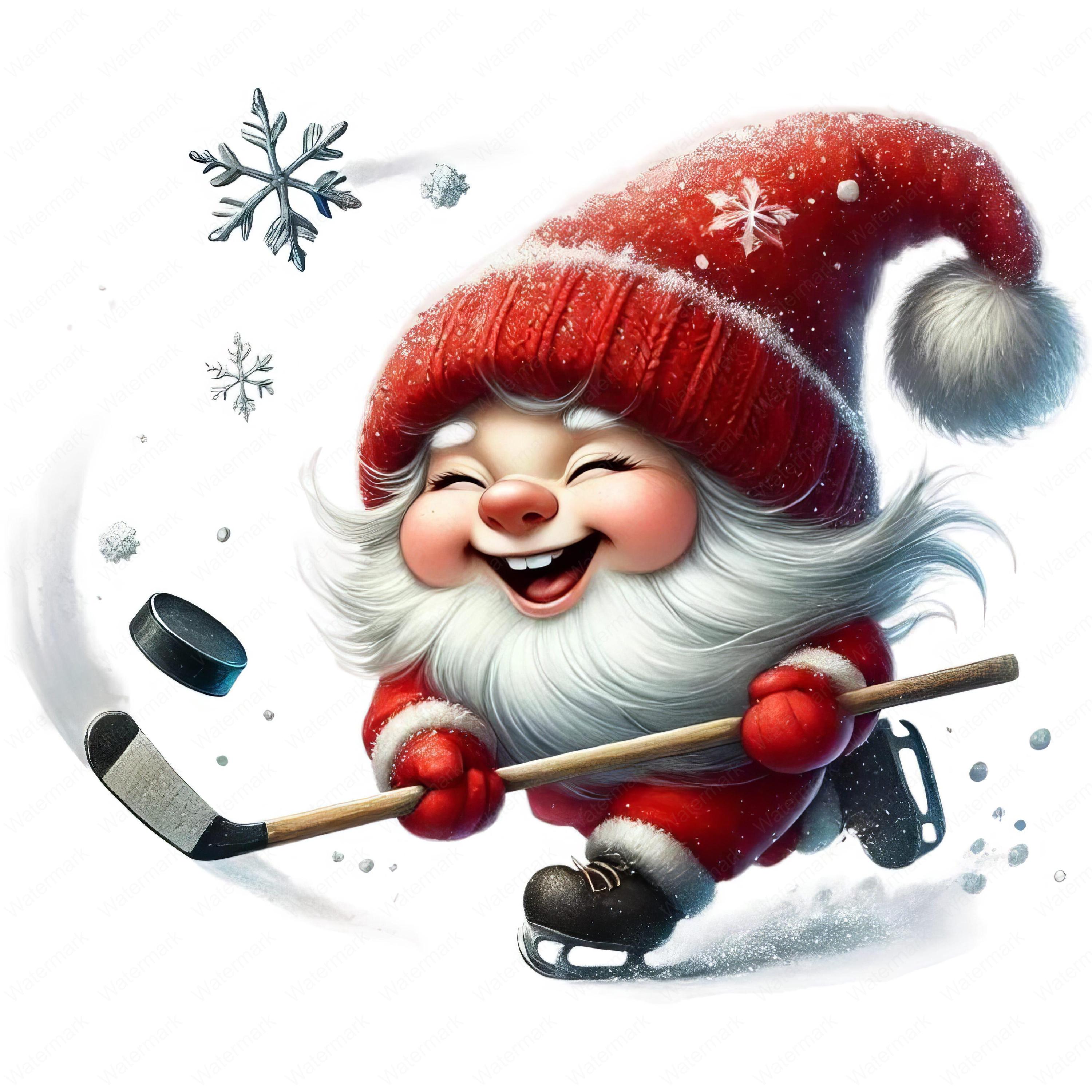 Hockey Gnome Clipart Bundle: Winter Ice Skating Designs (digital ...
