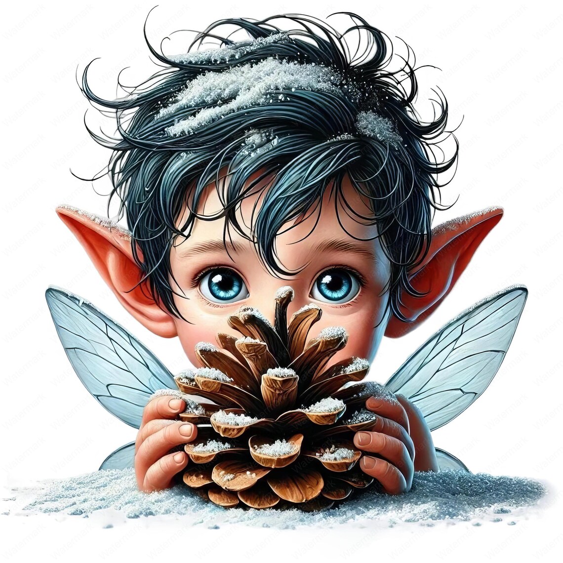 Christmas Pixie Boy Clipart Bundle: Holiday Fairy Art (digital Download ...