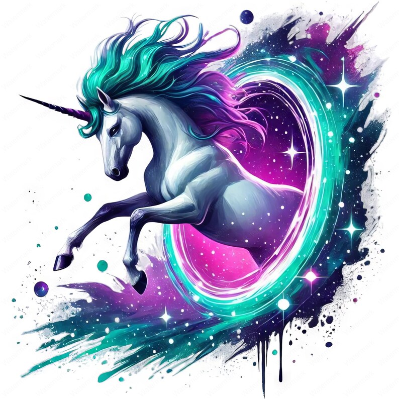 Galaxy Unicorn Clipart Bundle: Mystical Cosmic Art (digital Download ...