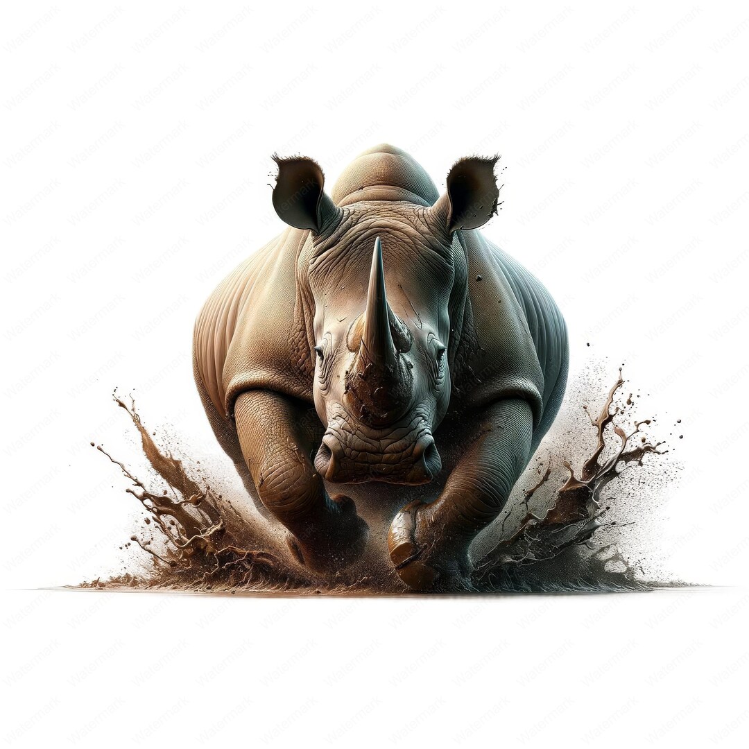 3D Rhino Clipart Lifelike 3D Rhino Clipart Bundle 10 High-quality ...
