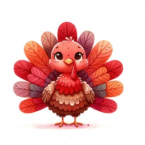 Cute Turkey Clipart Clipart Bundle 10 Adorable Images Thanksgiving Art ...