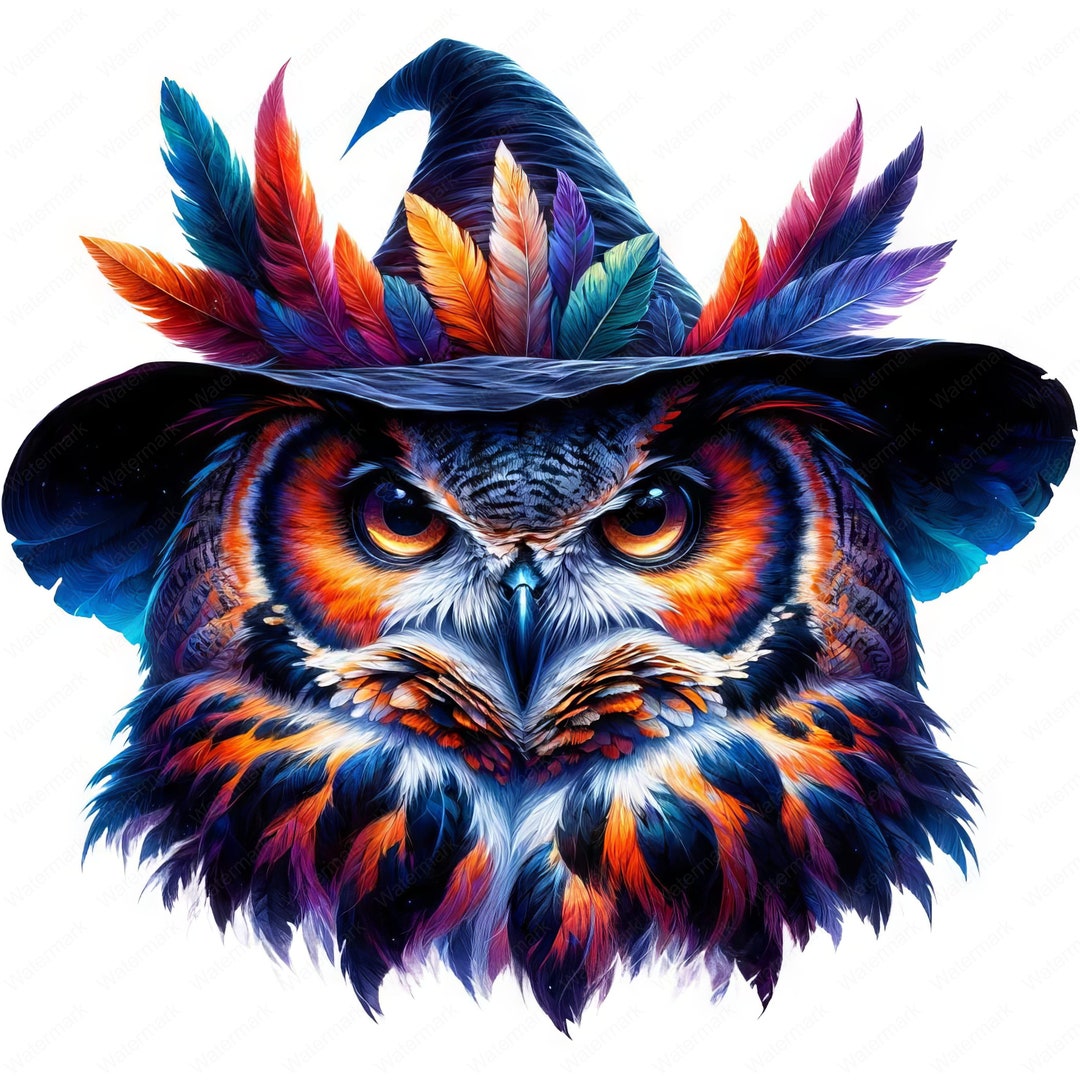 Witch Owl Clipart | Mystical Witch Owl Clipart Bundle | 10 High-quality ...