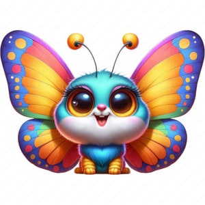 Cute Butterfly Clipart | Funny Cute Butterfly Clipart Bundle | 10 High ...