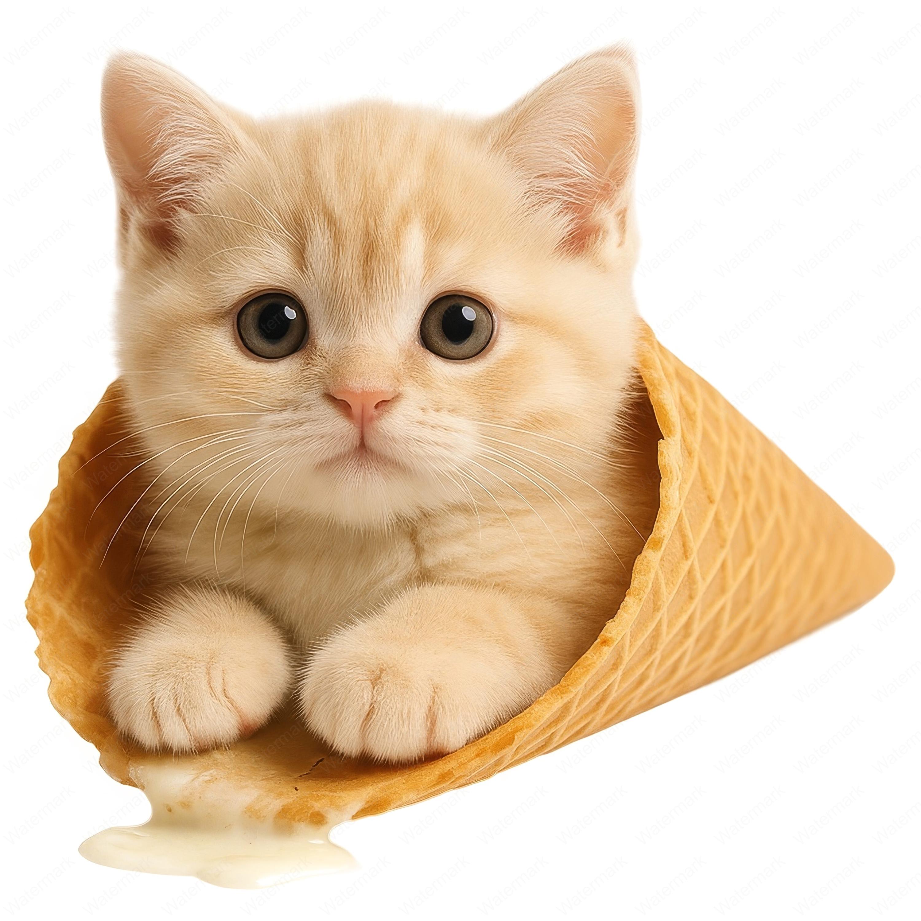 Ice Cream Cat Clipart: High-res PNG Bundle (commercial Use) - Etsy