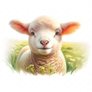 Spring Lamb Clipart | Adorable Spring Lamb Clipart Bundle | 10 High ...