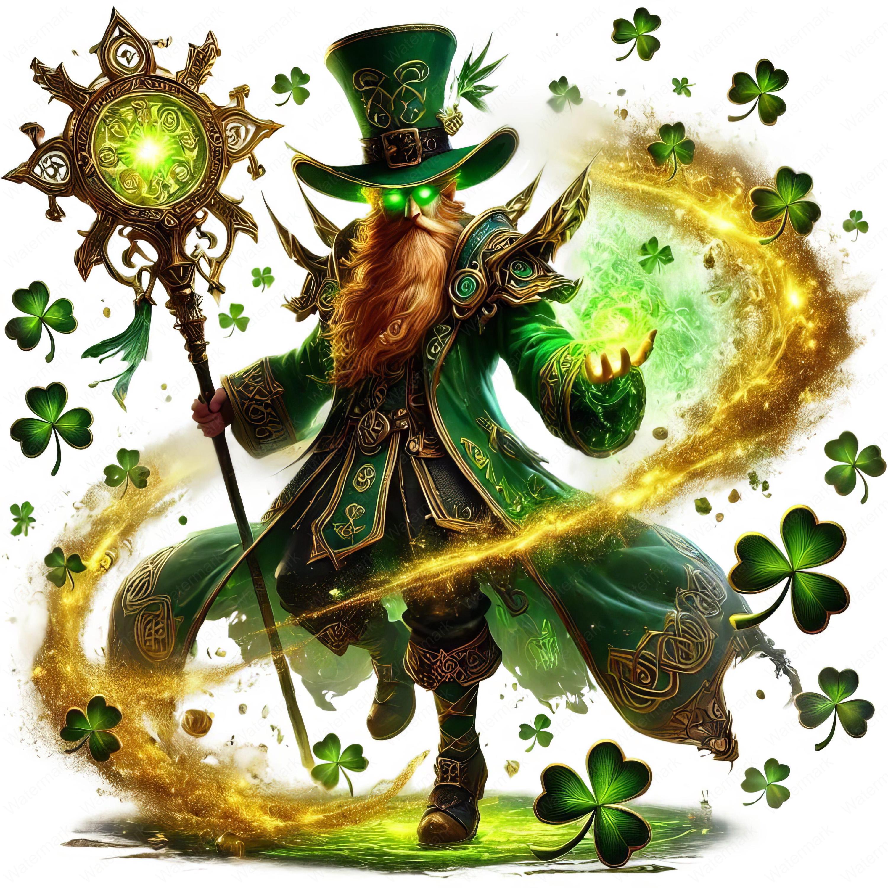 Magical Leprechaun Clipart: St. Patrick's PNG Bundle (digital Download ...