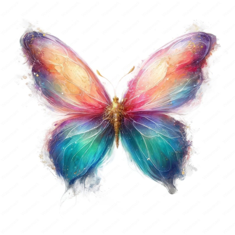 Vivid Butterfly Clipart Bundle | Shimmering Art, Printables (digital ...