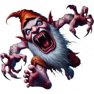 Horror Gnome Clipart | 10 Scary Designs (digital Download) - Etsy